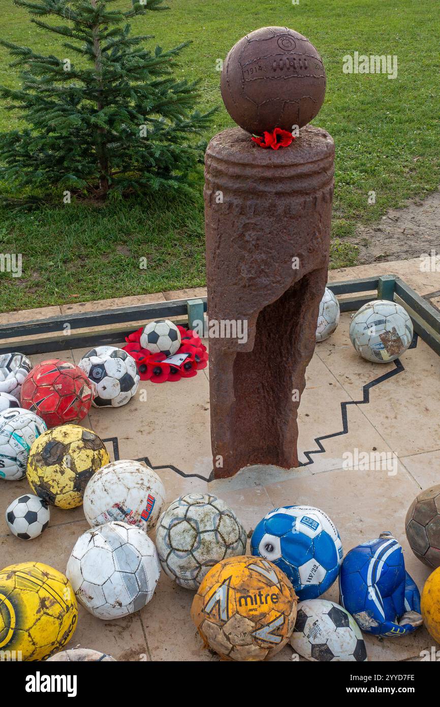 Ploegsteert World War One UEFA Christmas Truce Monument to WWI English ...