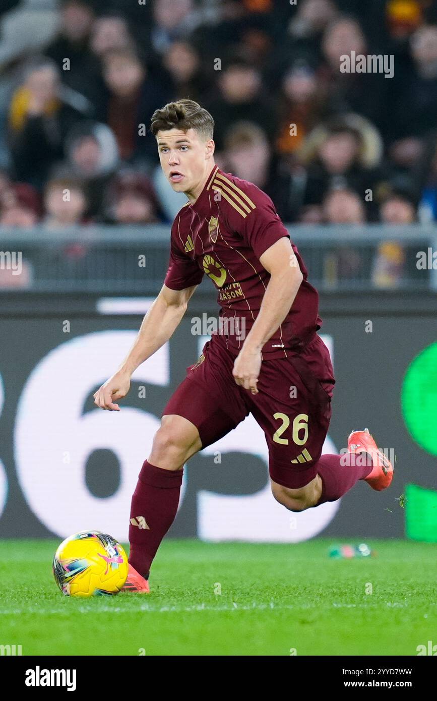 Rome, Italy. 18th Dec, 2024. Samuel Dahl of AS Roma during the Coppa ...