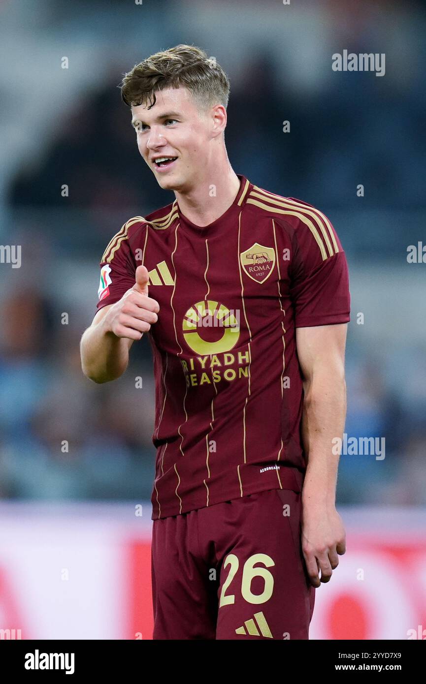 Rome, Italy. 18th Dec, 2024. Samuel Dahl of AS Roma during the Coppa ...