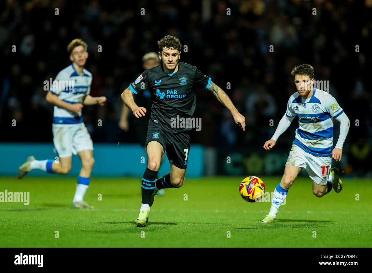 London, UK. 13th Nov, 2023. Robbie Brady of Preston North End breaks ...