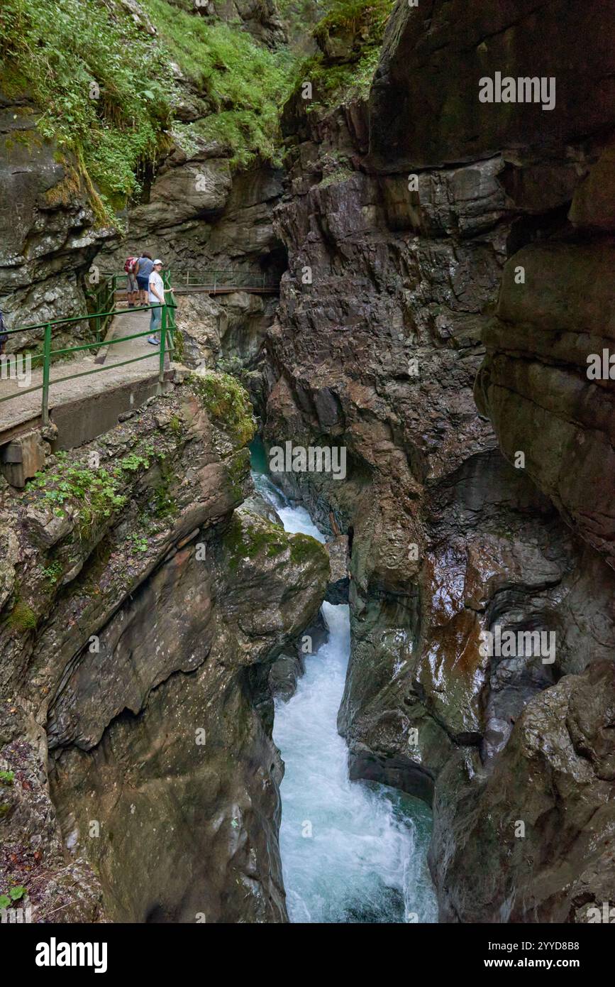 Alpine Gorge with Scenic Hiking Trail Along the Mountain Slope ...