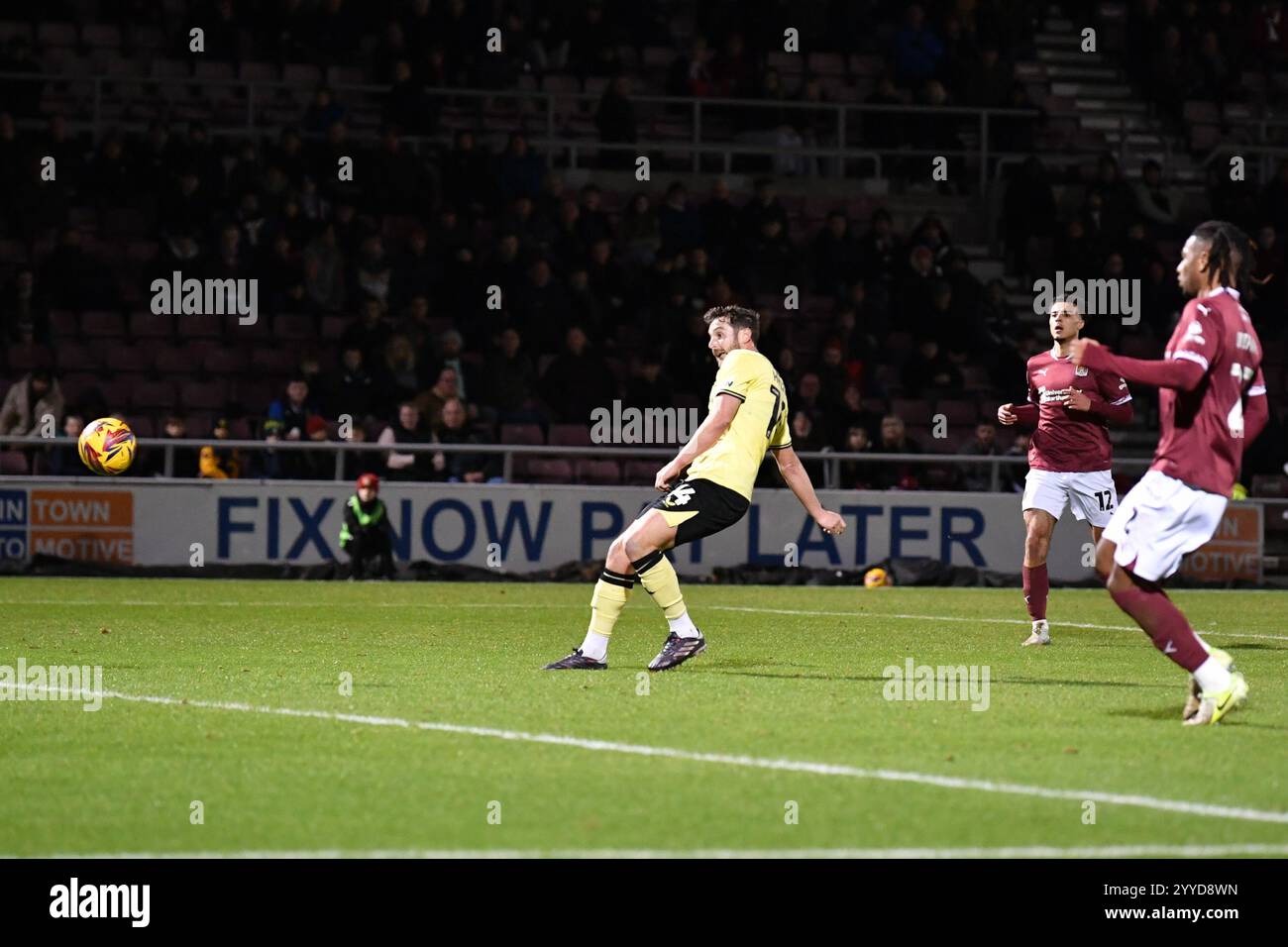 Northampton, England. 21st Dec 2024. Danny Hylton scores during the Sky ...