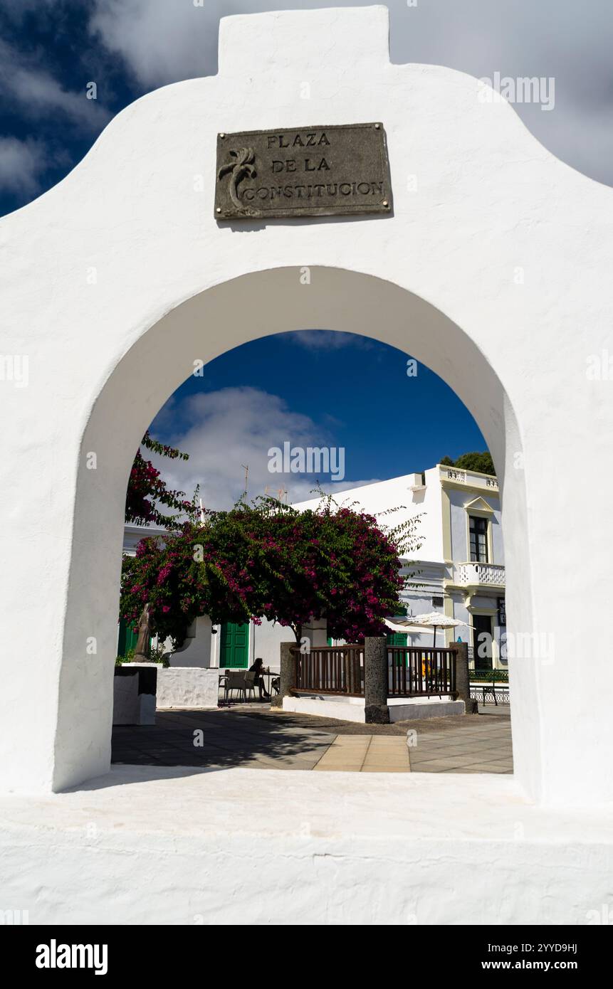 White architecture of Haria. Lanzarote, Canary Islands, Spain Stock ...