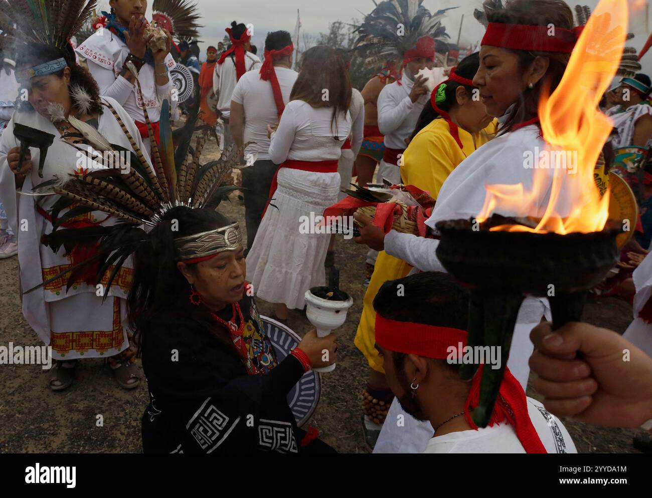Mexico City, Mexico. 21st Dec, 2024. Dancers on the Cerro de la ...