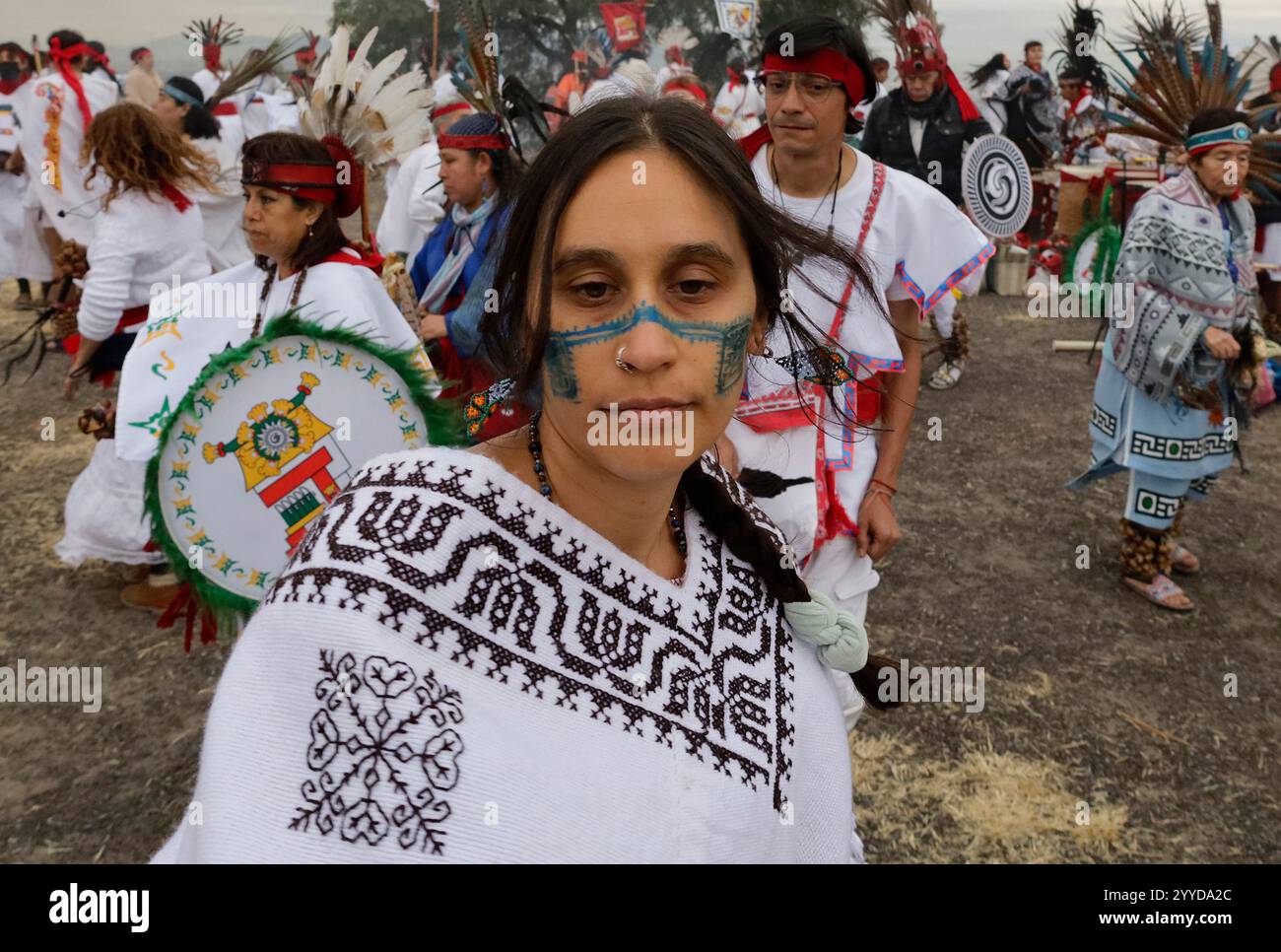 Mexico City, Mexico. 21st Dec, 2024. Dancers on the Cerro de la ...