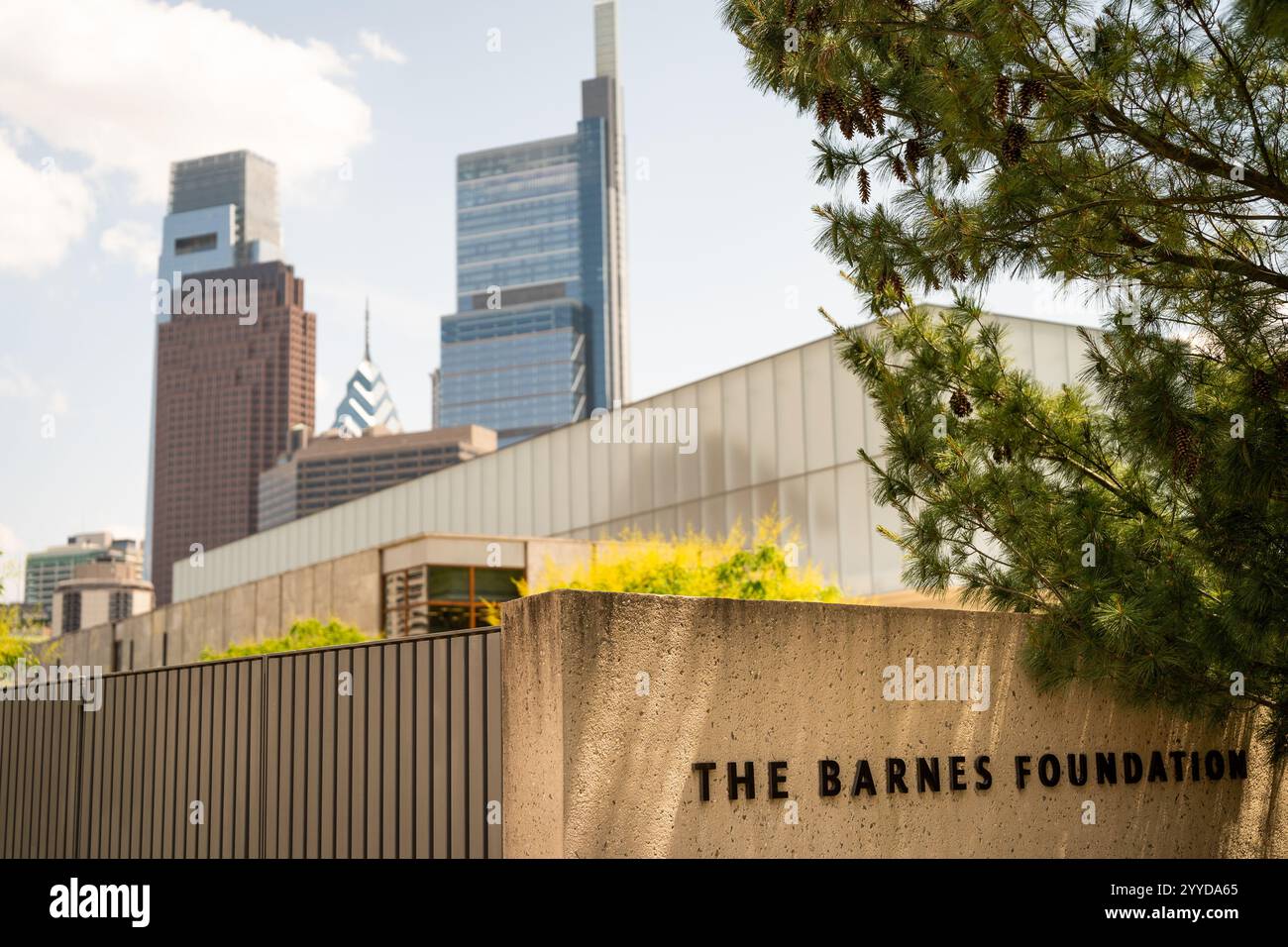 June 13 2023. An exterior view of the Barnes Foundation gardens, cherry ...
