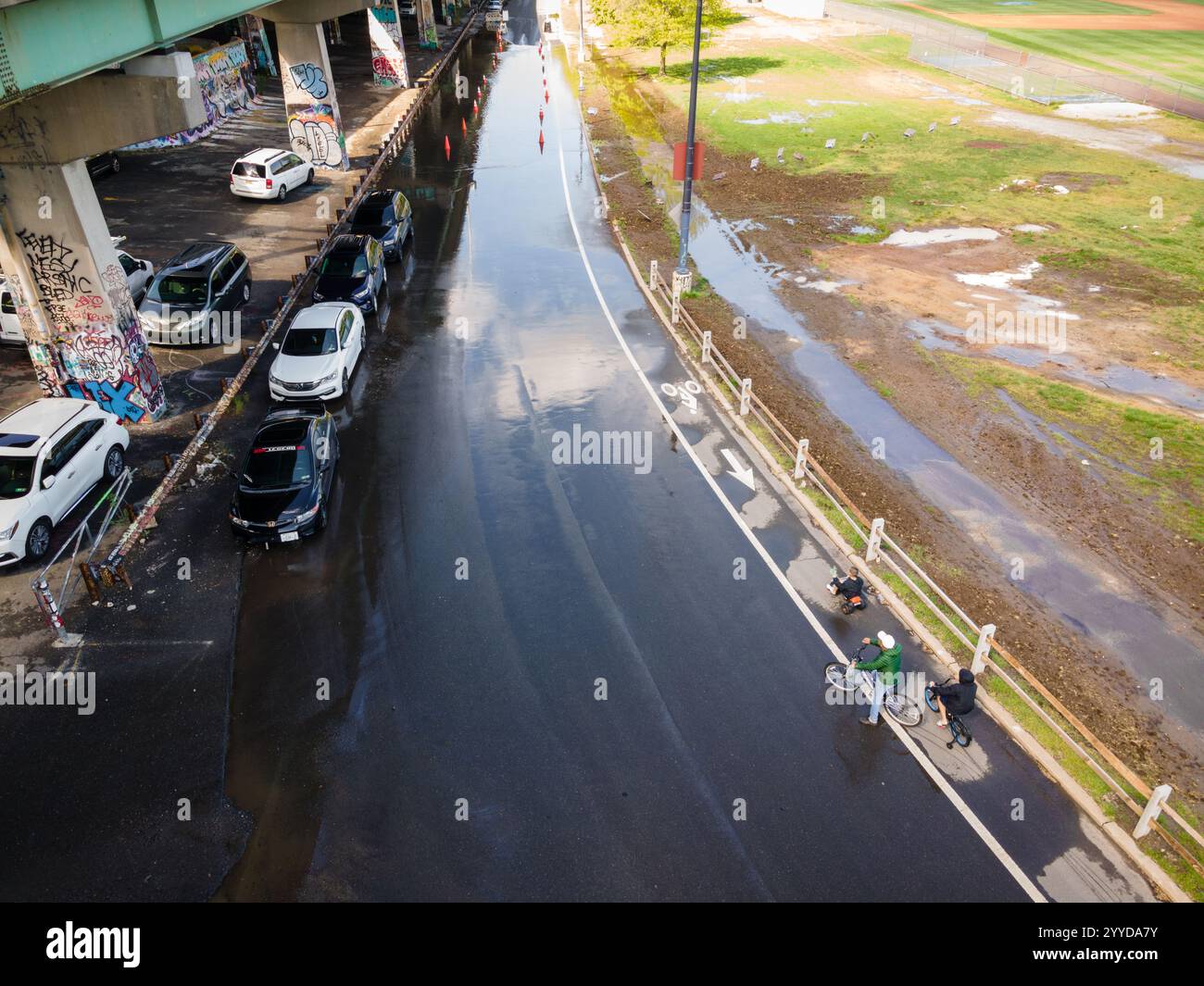 April 23 2023. An Aerial Photograph of Flooding at FDR Park Caused by ...