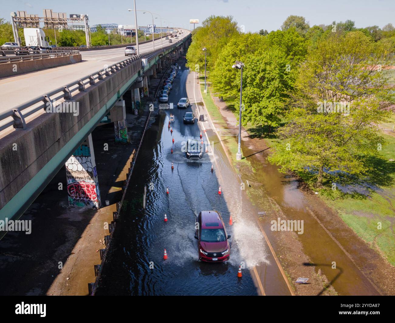 April 23 2023. An Aerial Photograph of Flooding at FDR Park Caused by ...