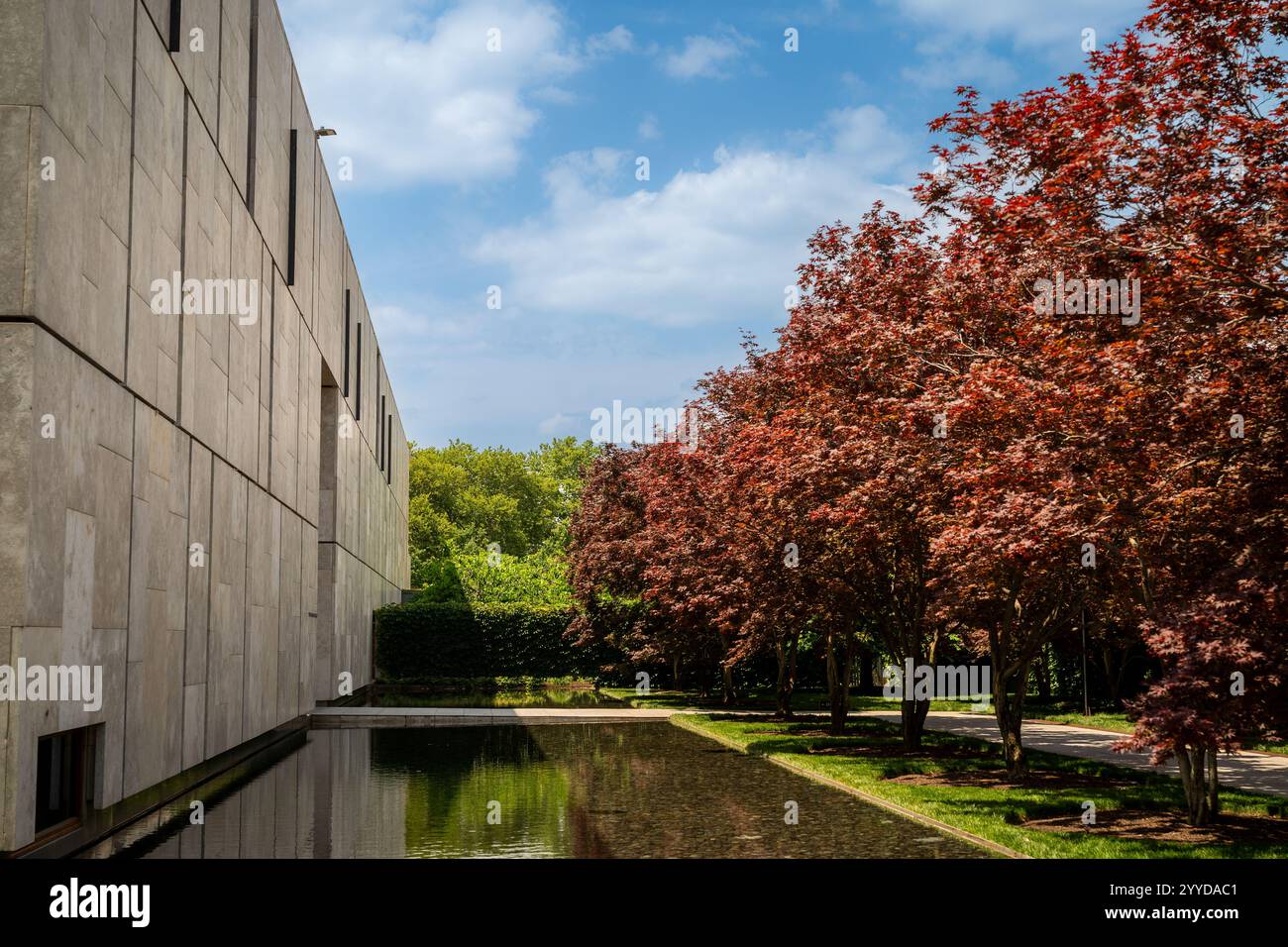 June 13 2023. An exterior view of the Barnes Foundation gardens, cherry ...