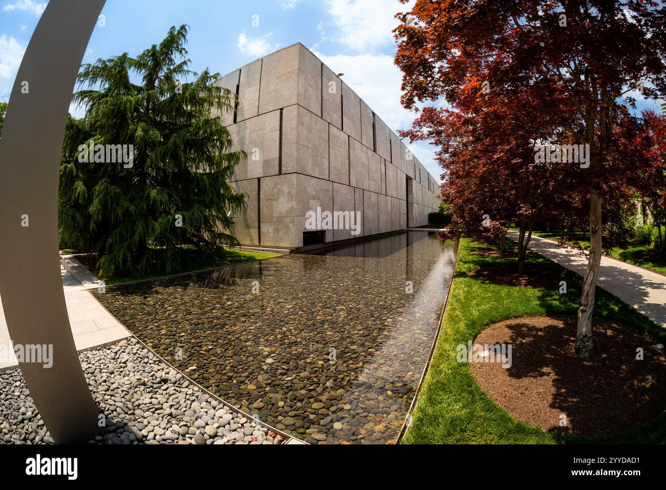 June 13 2023. An exterior view of the Barnes Foundation gardens, cherry ...