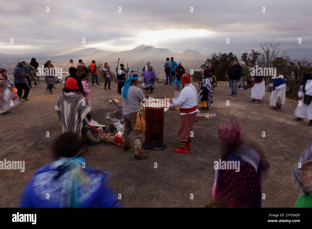 Mexico City, Mexico. 21st Dec, 2024. Dancers on the Cerro de la ...