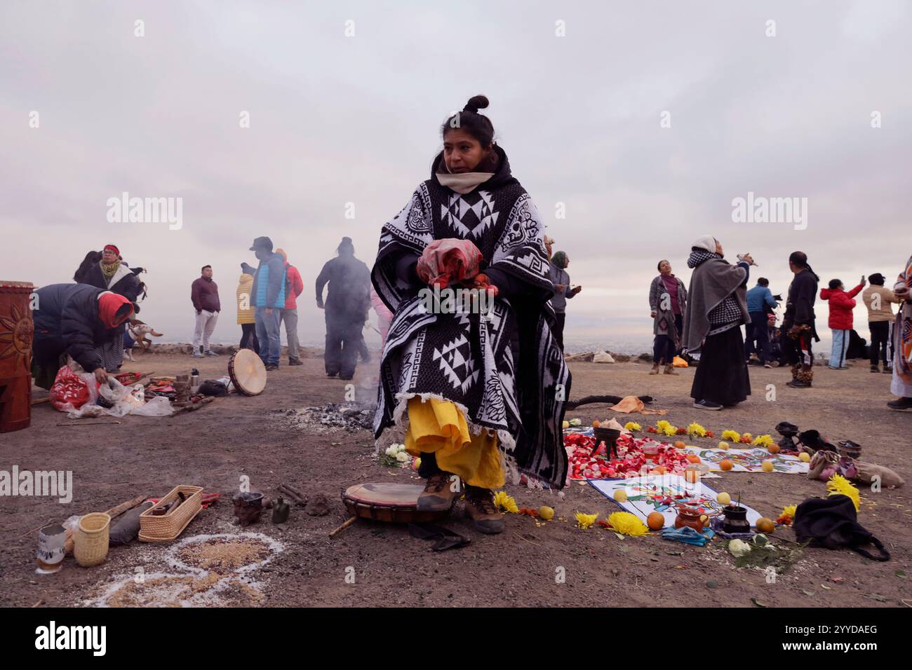 Mexico City, Mexico. 21st Dec, 2024. Dancers on the Cerro de la ...