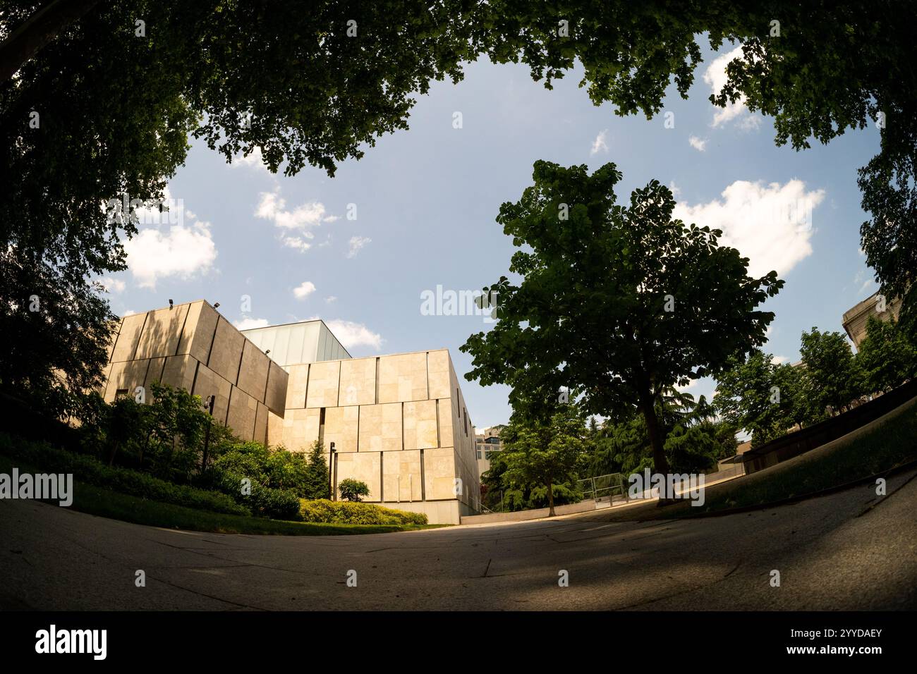 June 13 2023. An exterior view of the Barnes Foundation gardens, cherry ...