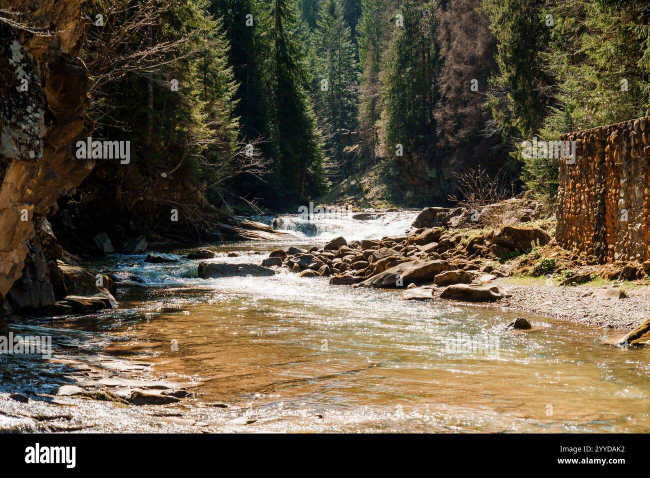 Serene mountain stream flowing through hi-res stock photography and ...