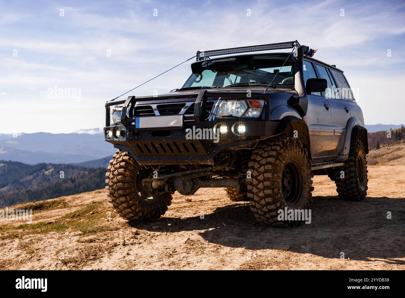 Rugged Off-Road SUV in Mountainous Terrain Stock Photo - Alamy