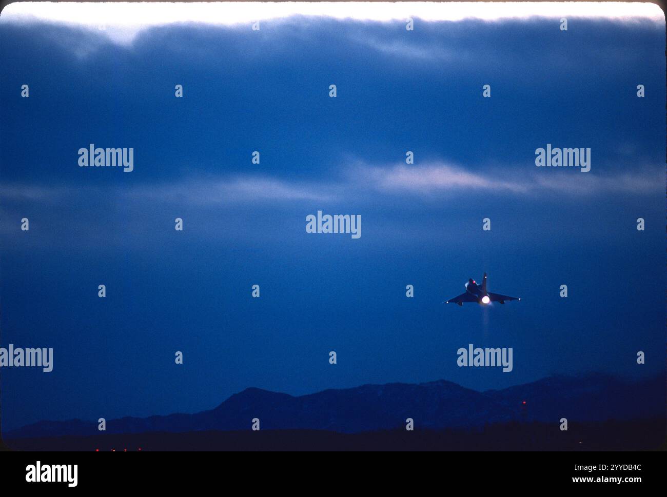 Afterburner glowins as this Montana ANG F-106A takes off on a night ...