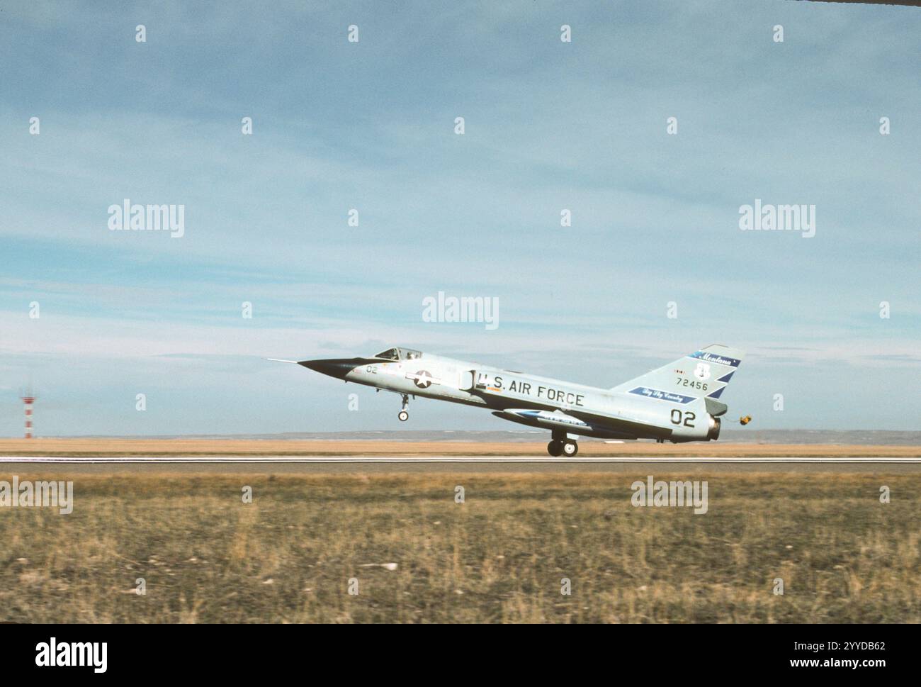 Drogue chute pops out of this F-106A. The drogue is spring deployed and ...