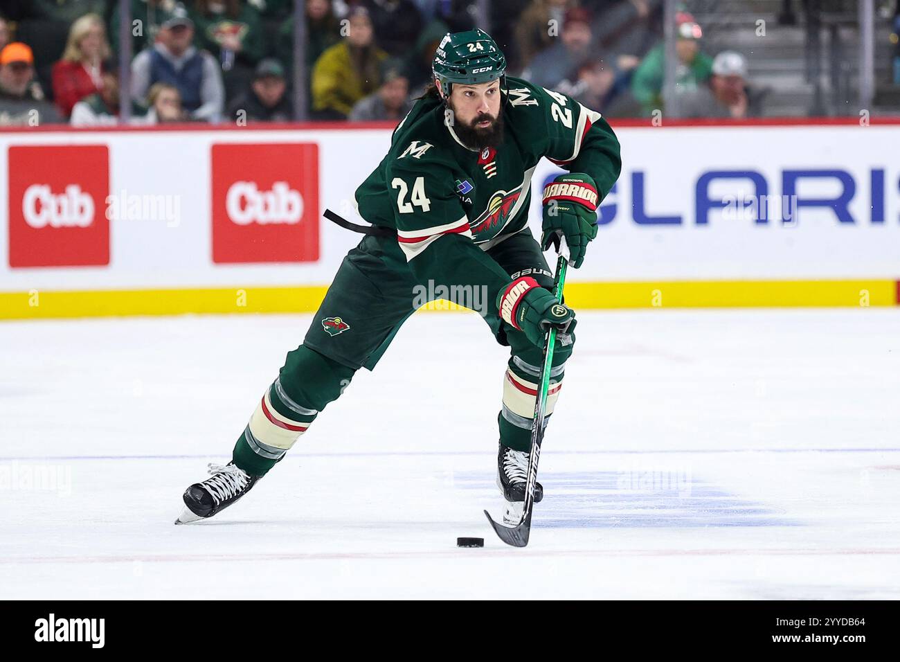 Minnesota Wild defenseman Zach Bogosian (24) skates with the puck ...