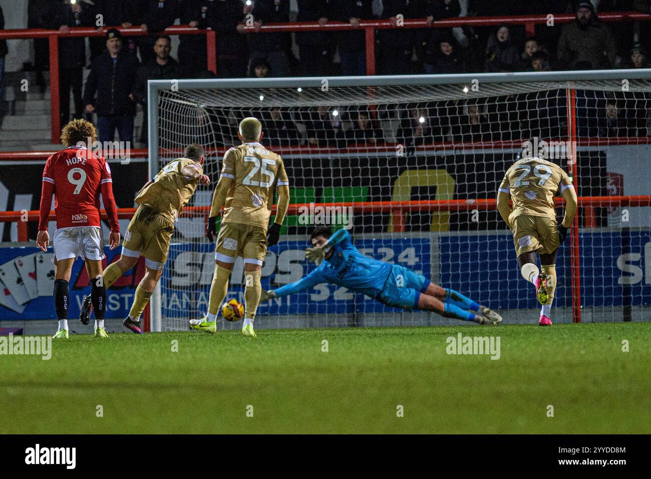 Michael Cheek of Bromley FC scores his side's second goal of the game ...
