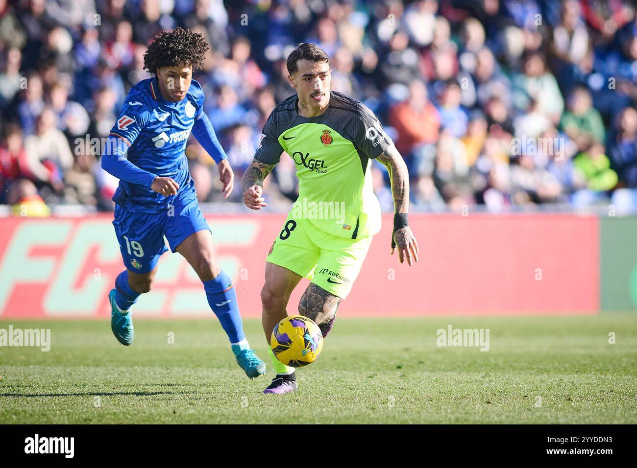 Spanish La Liga EA Sports soccer match Getafe vs Mallorca at Coliseum ...