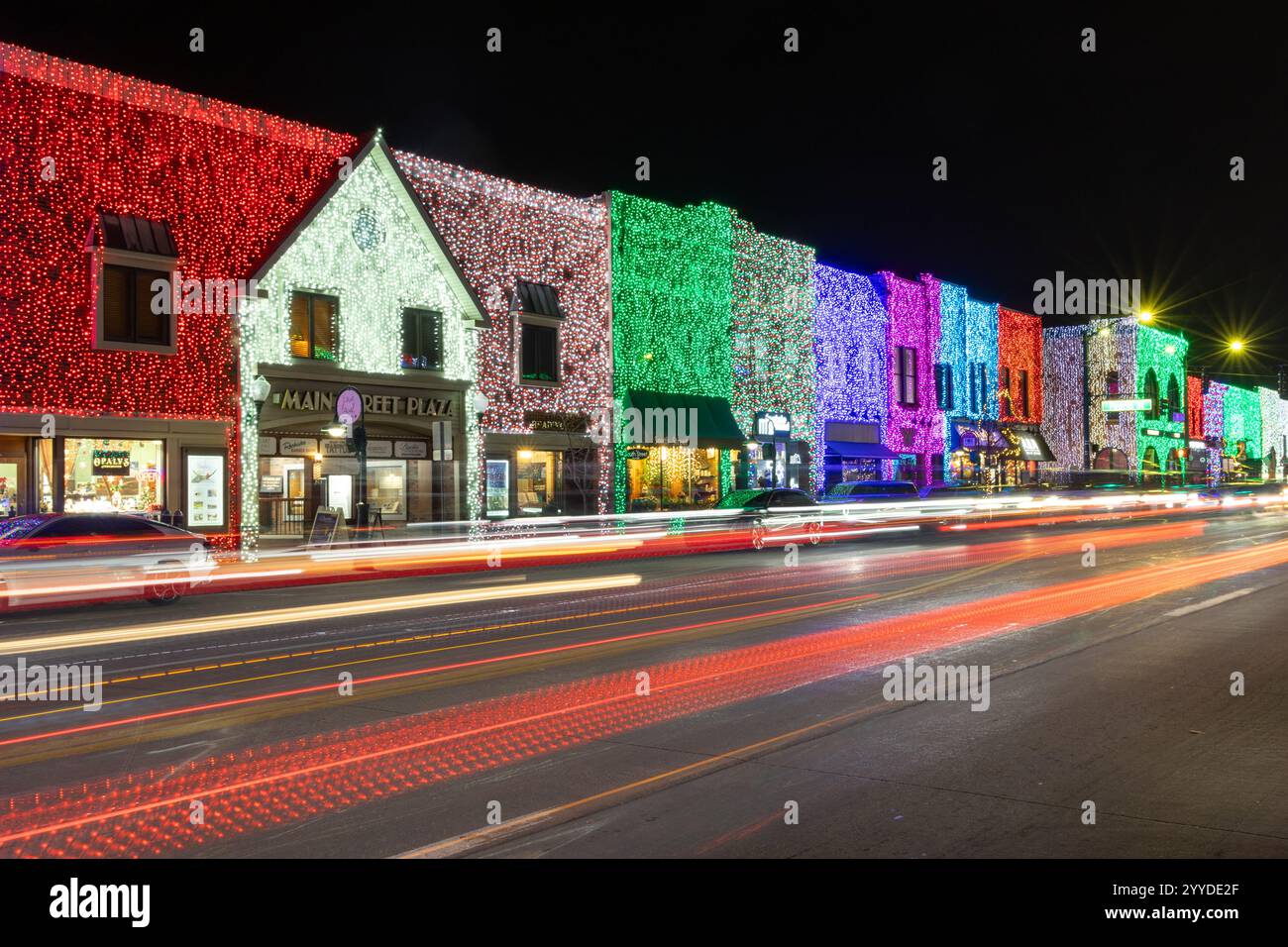 Rochester, MI - December 17 2024: Christmas lights in downtown ...