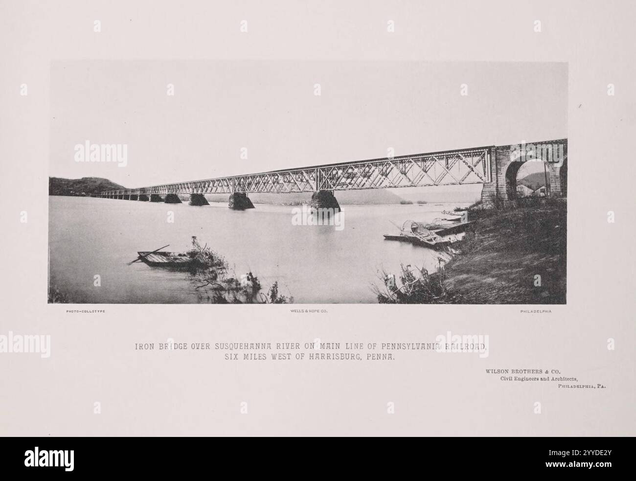 Iron Bridge Over Susquehanna River On Main Line Of Pennsylvania ...
