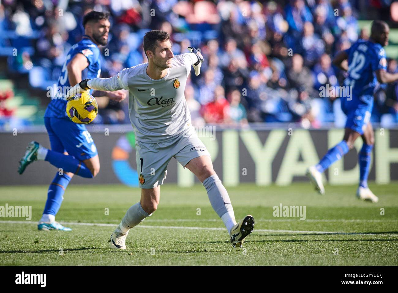 Spanish La Liga EA Sports soccer match Getafe vs Mallorca at Coliseum ...