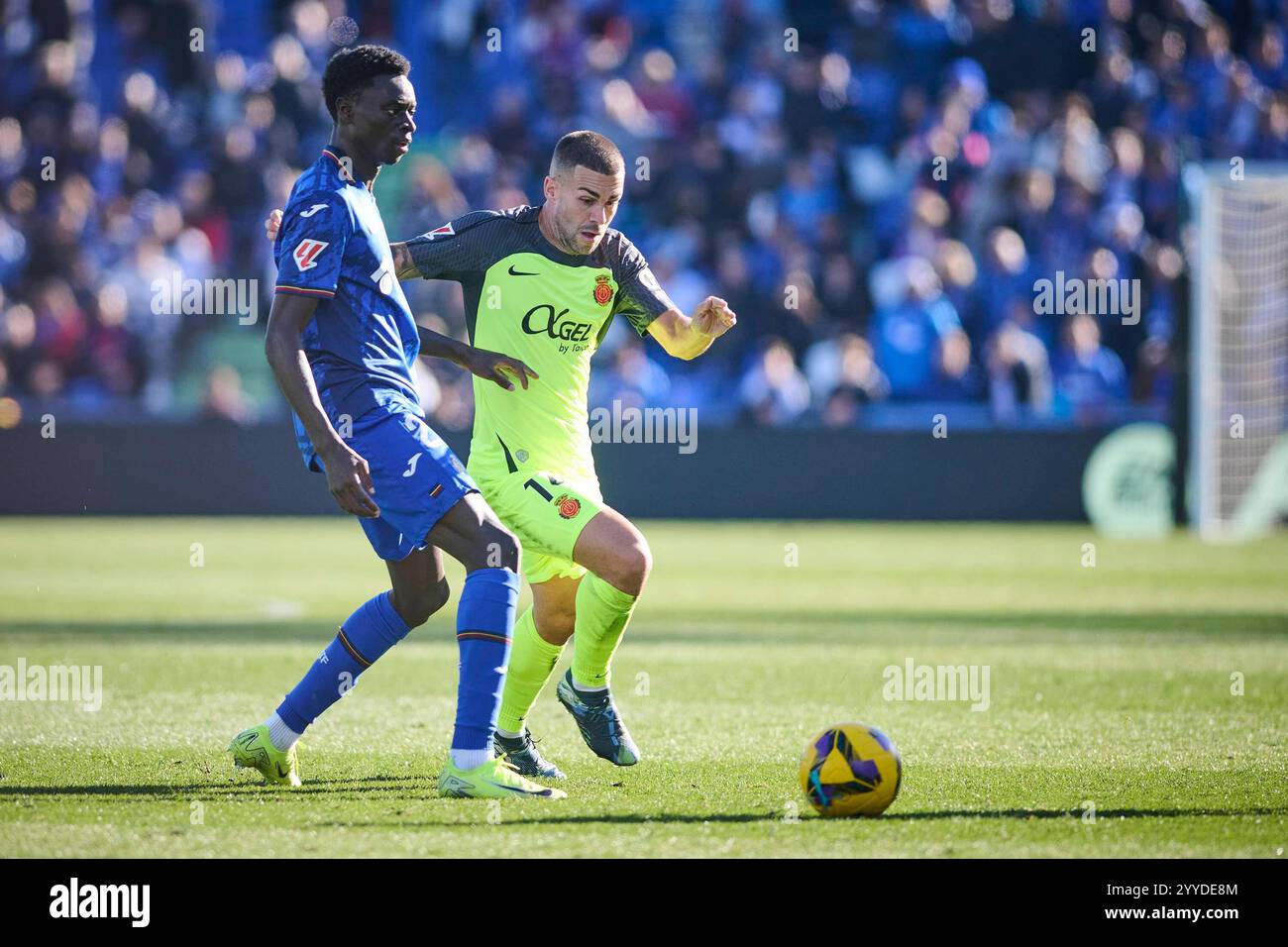 Spanish La Liga EA Sports soccer match Getafe vs Mallorca at Coliseum ...