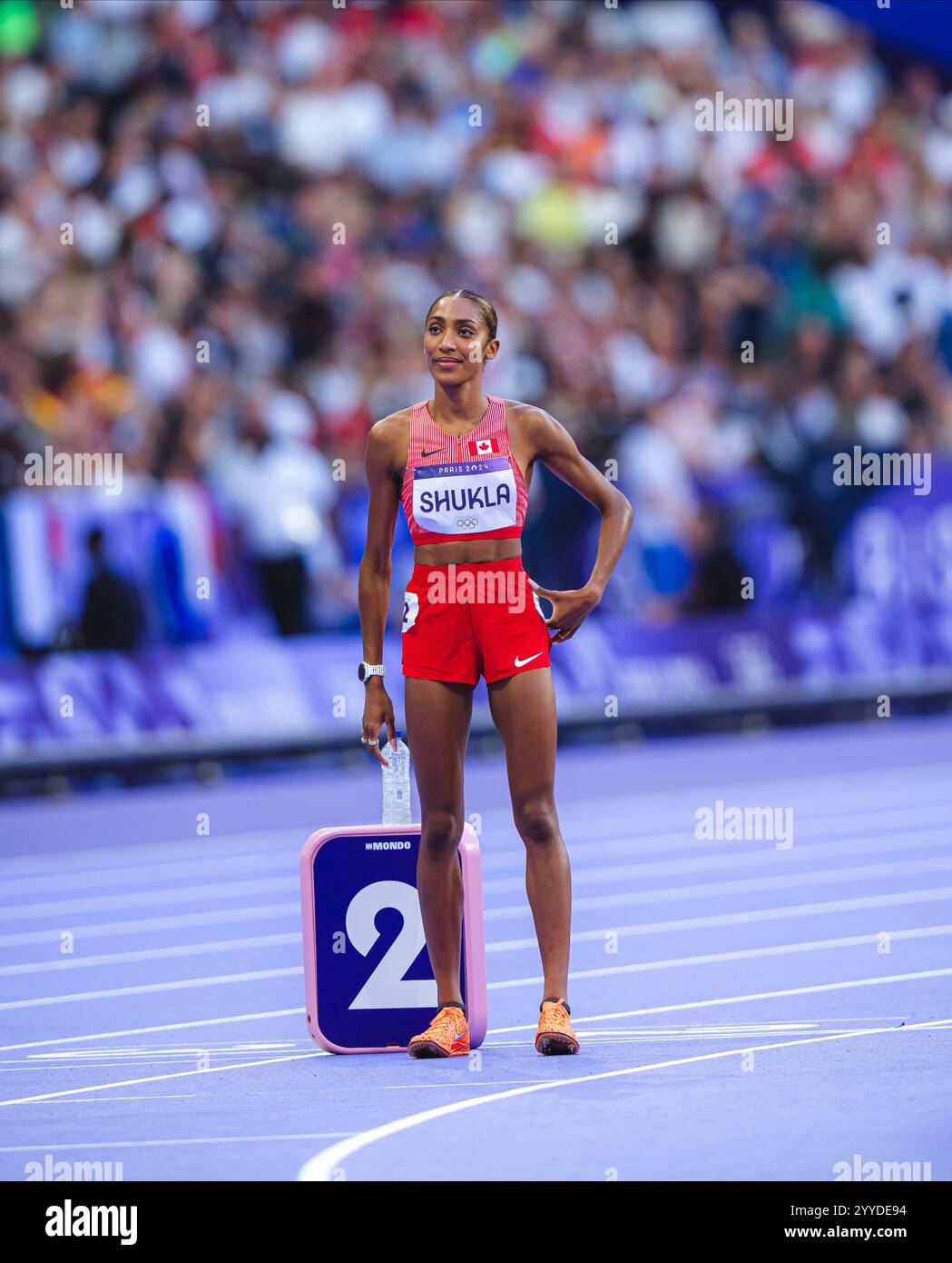 Jazz Shukla participating in the 800 meters at the Paris 2024 Olympic ...