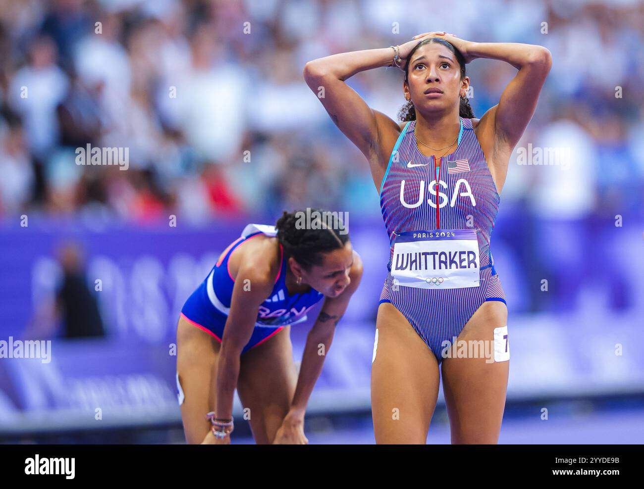Juliette Whittaker participating in the 800 meters at the Paris 2024 ...