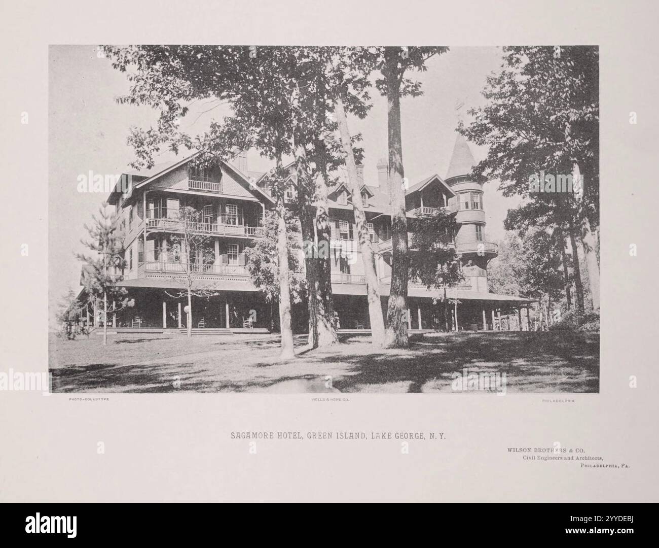 Sagamore Hotel, Green Island, Lake George, New York. Archive Photograph ...