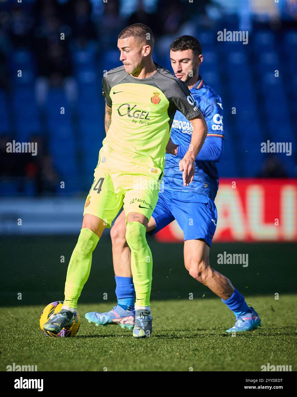 Spanish La Liga EA Sports soccer match Getafe vs Mallorca at Coliseum ...