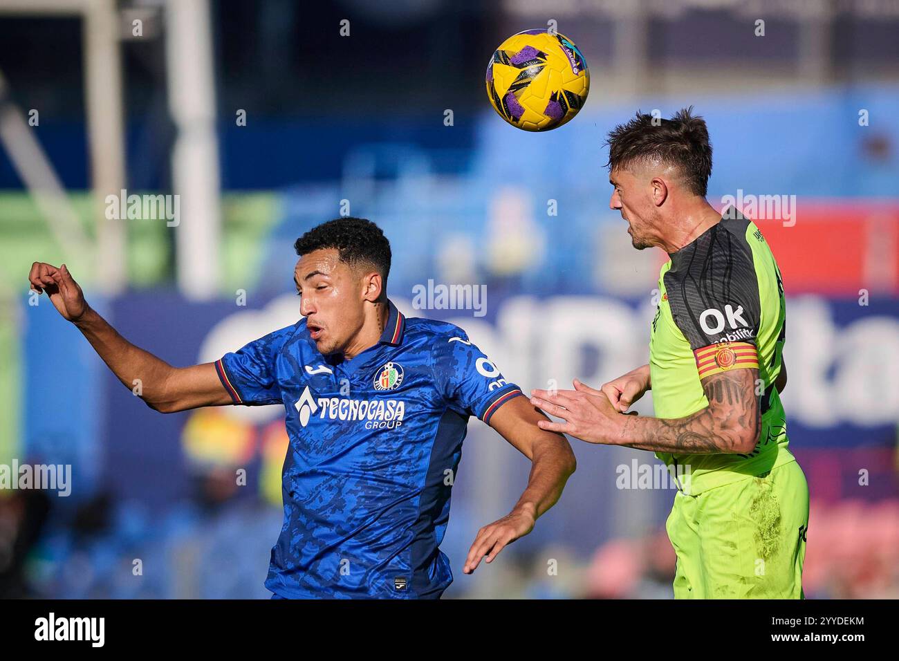 Spanish La Liga EA Sports soccer match Getafe vs Mallorca at Coliseum ...