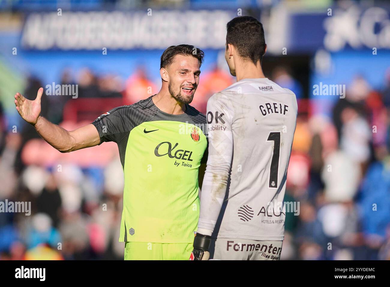 Spanish La Liga EA Sports soccer match Getafe vs Mallorca at Coliseum ...