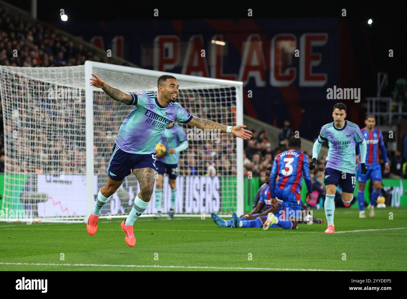 LONDON, UK - 21st Dec 2024: Gabriel Jesus of Arsenal celebrates scoring ...