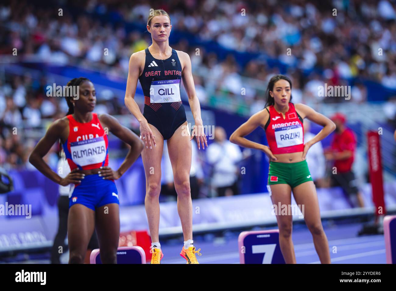 Phoebe Gill participating in the 800 meters at the Paris 2024 Olympic ...
