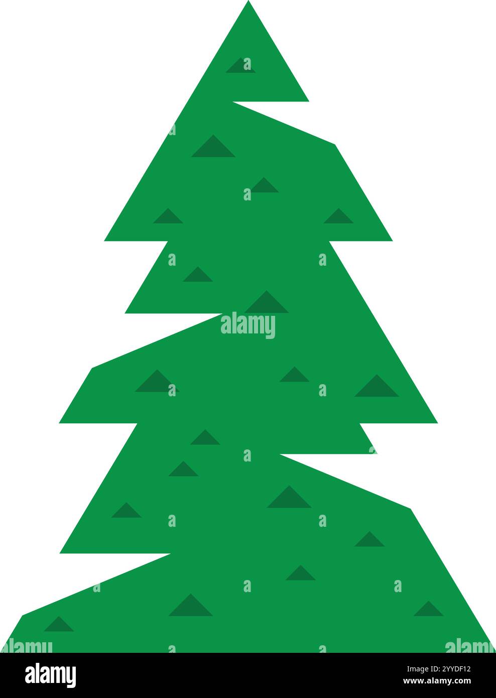 Minimalist illustration representing a stylized green christmas tree ...