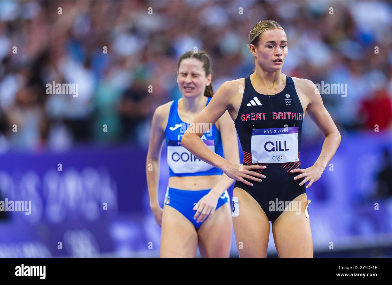 Phoebe Gill participating in the 800 meters at the Paris 2024 Olympic ...