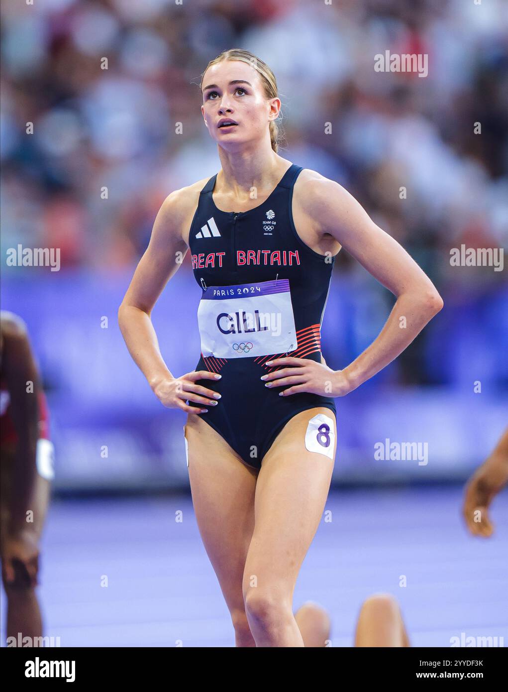 Phoebe Gill participating in the 800 meters at the Paris 2024 Olympic ...