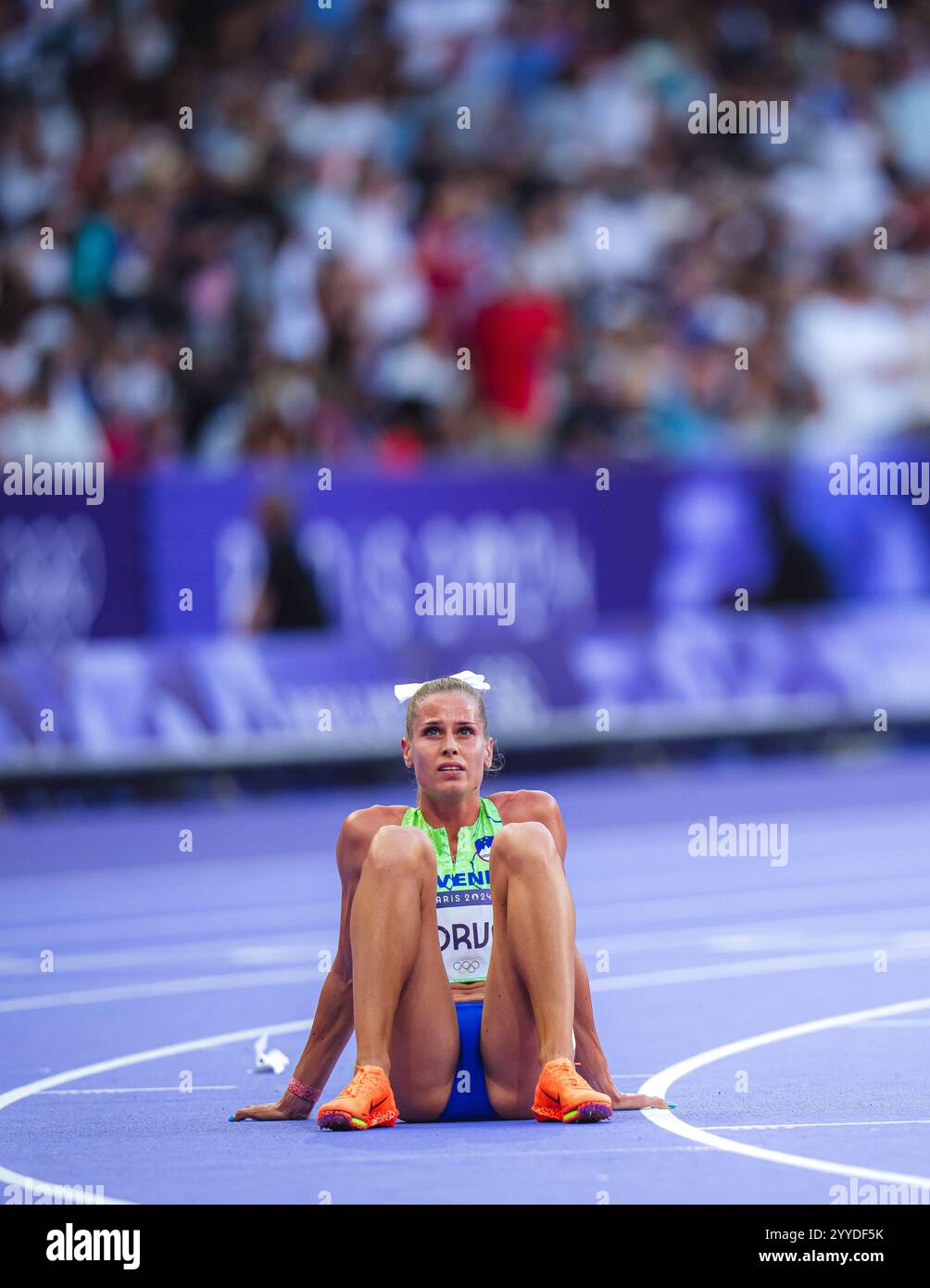 Anita Horvat participating in the 800 meters at the Paris 2024 Olympic ...