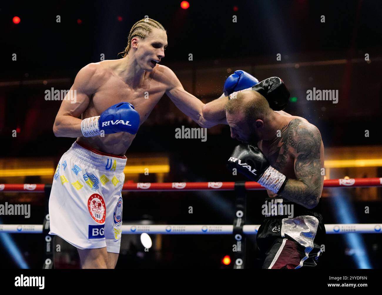 Daniel Lapin (left) and Dylan Colin during the WBA Continental Light ...