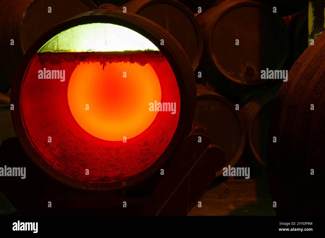 Flor, film of yeast in solera systems in old Andalusian wine cellar ...