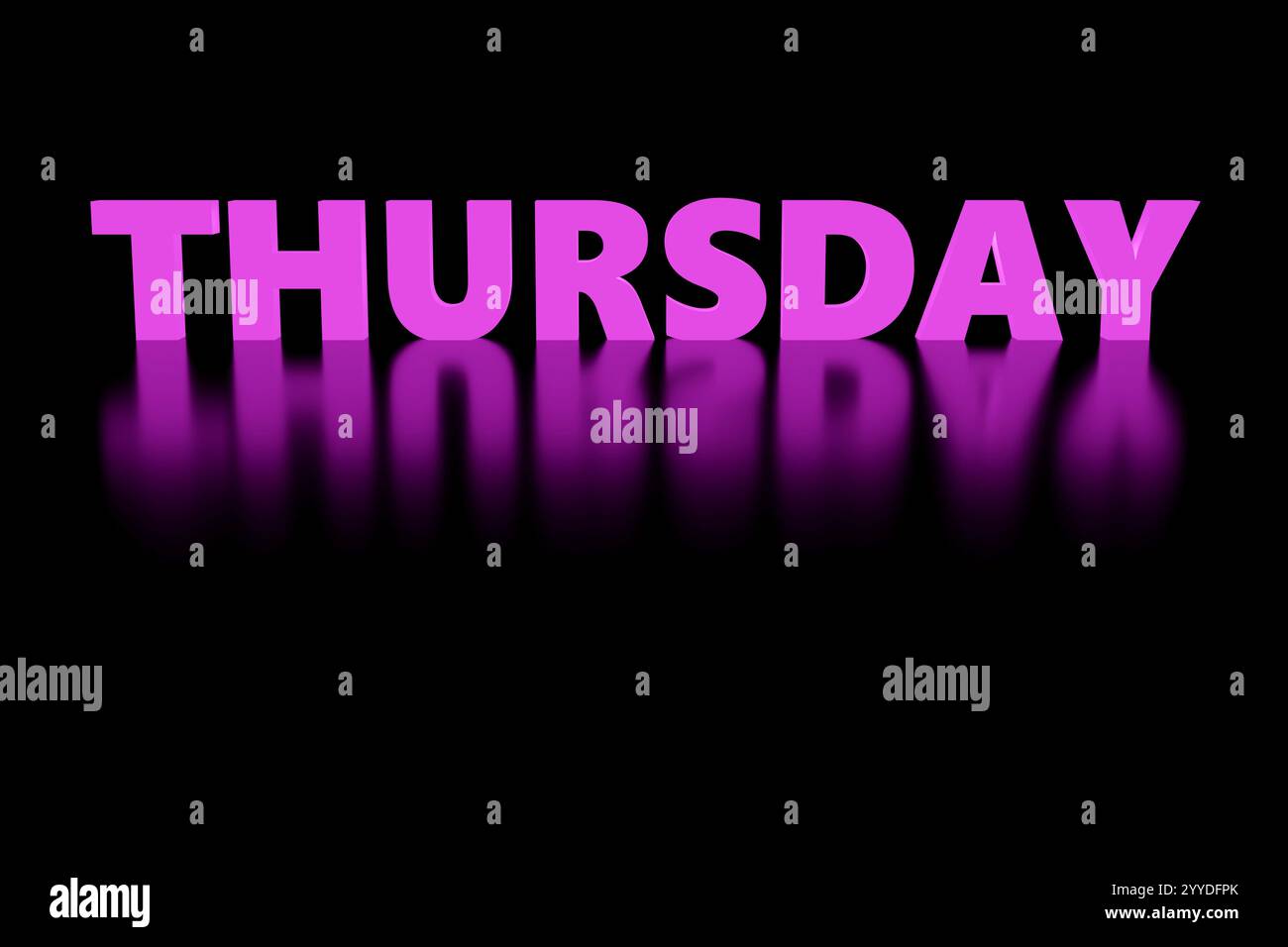 Bright purple Thursday sign A Vibrant 3D Illustration Highlighting the ...