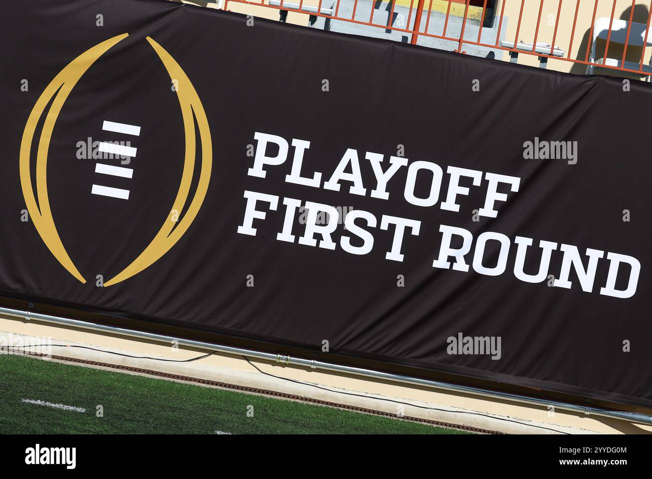AUSTIN, TX - DECEMBER 21: The CFP First Round logo is displayed field ...