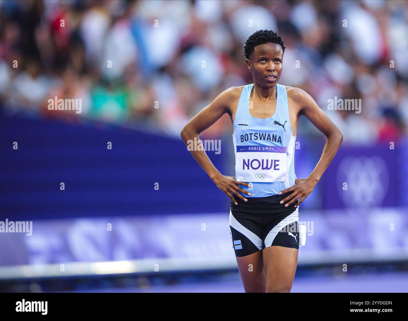 Oratile Nowe participating in the 800 meters at the Paris 2024 Olympic ...