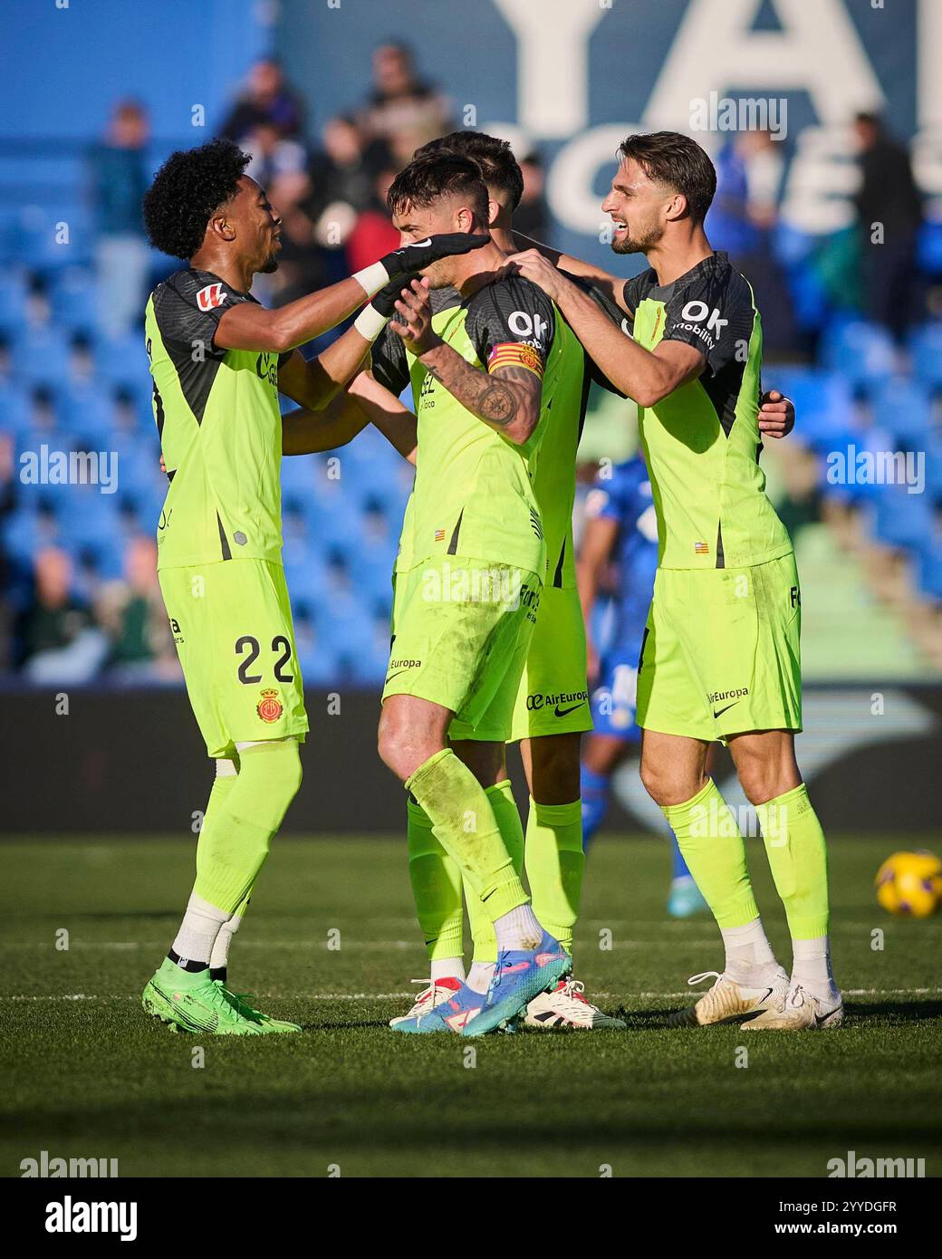 Spanish La Liga EA Sports soccer match Getafe vs Mallorca at Coliseum ...