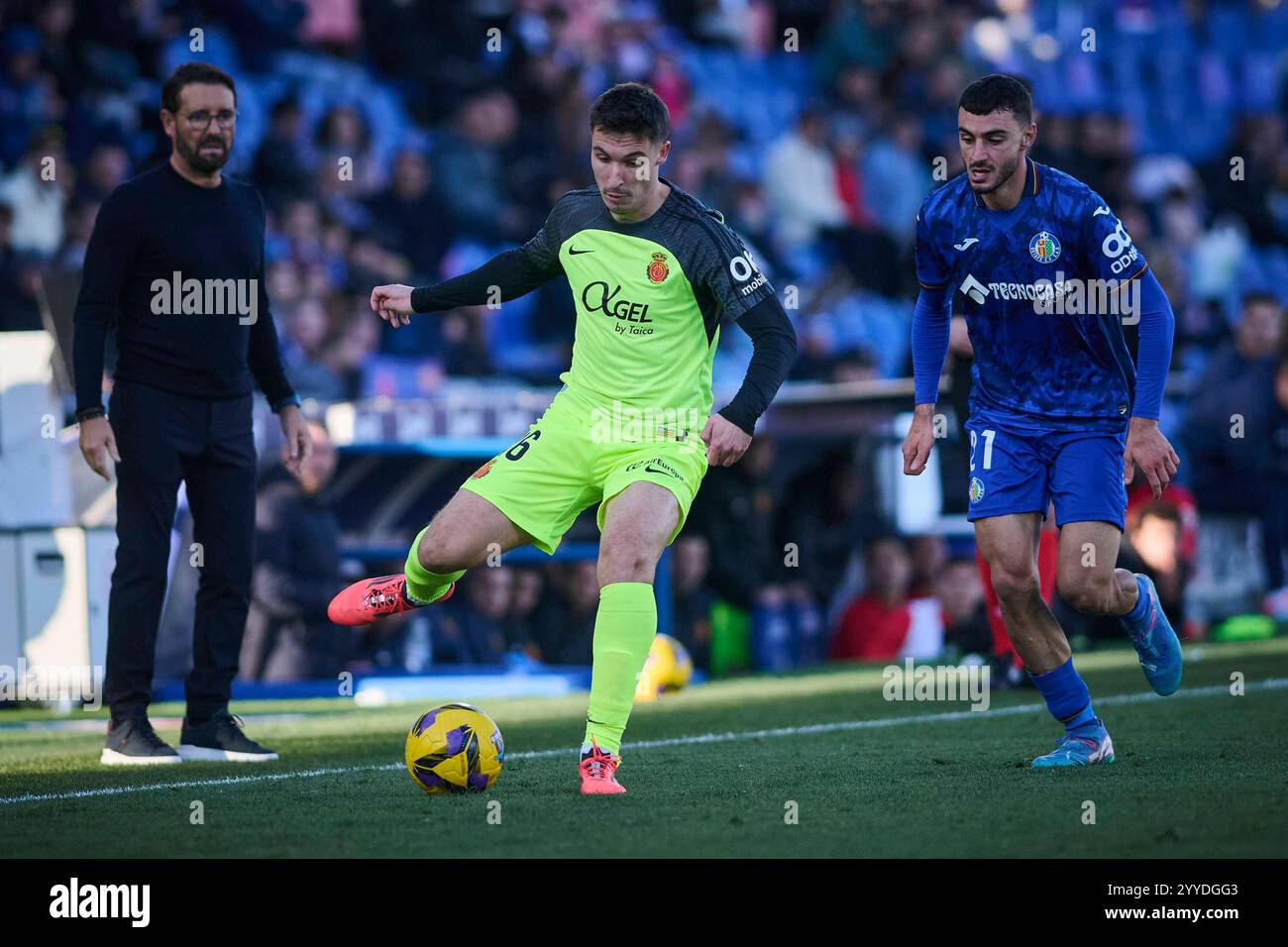 Spanish La Liga EA Sports soccer match Getafe vs Mallorca at Coliseum ...