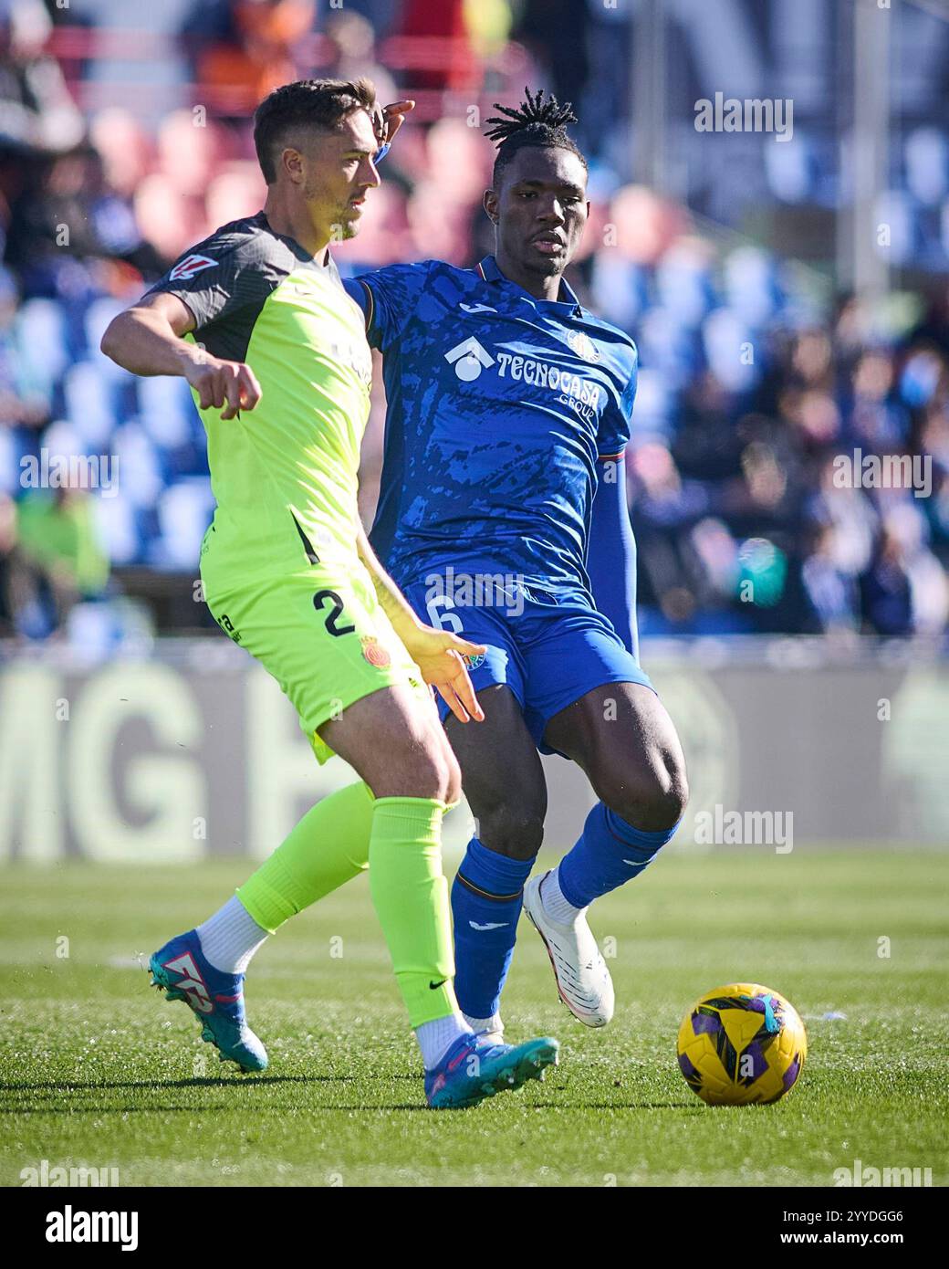 Spanish La Liga EA Sports soccer match Getafe vs Mallorca at Coliseum ...