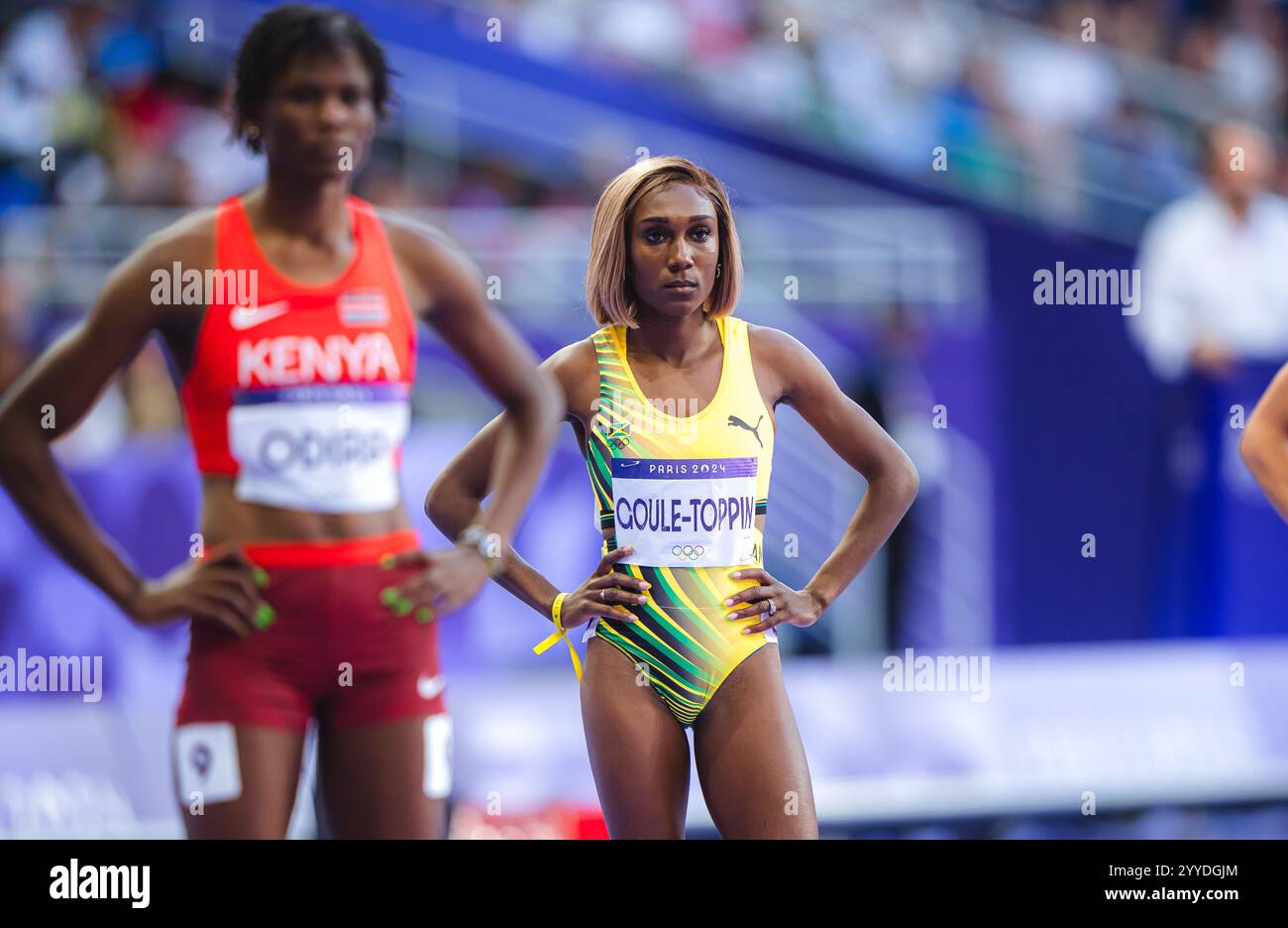 Natoya Goule participating in the 800 meters at the Paris 2024 Olympic ...