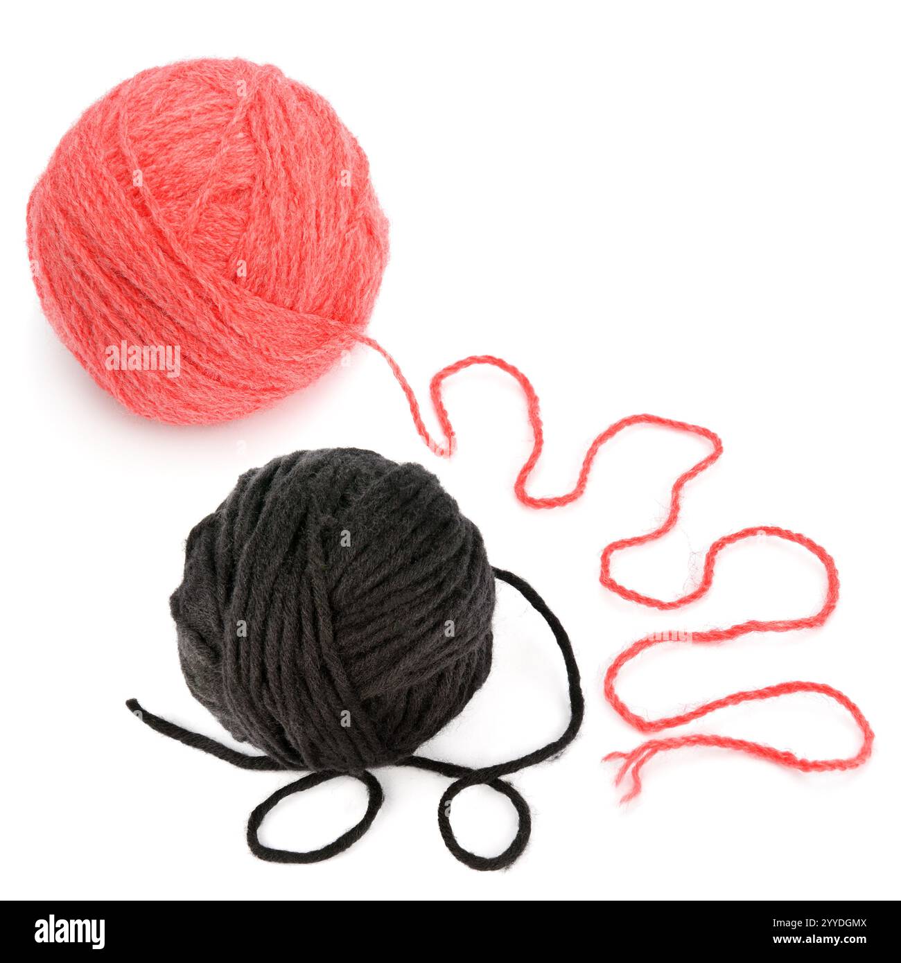 Set of balls of woolen threads isolated on white background. Collage ...